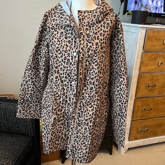 J. Crew | Jackets & Coats | Jcrew Leopard Rain Jacket | Poshmark
